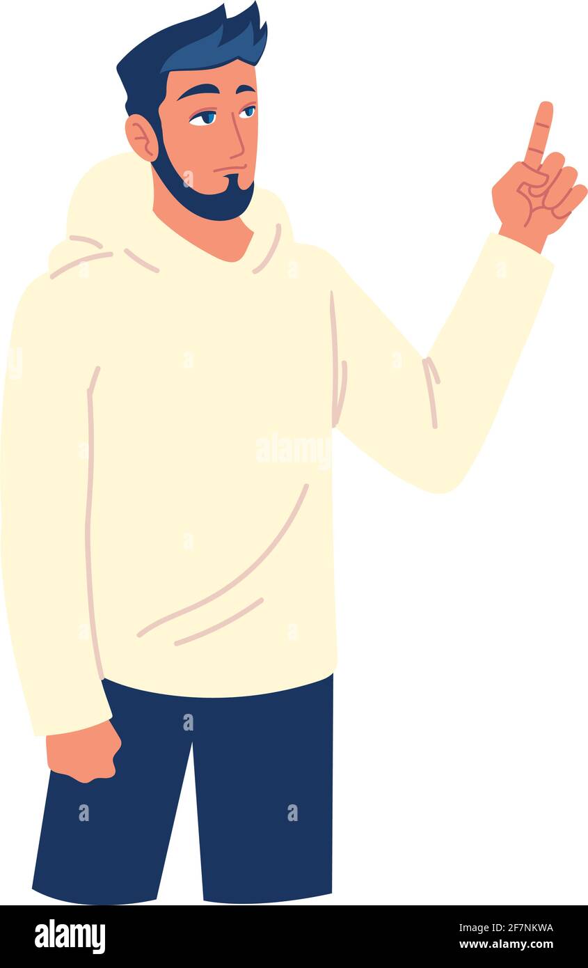 bearded man pointing Stock Vector Image & Art - Alamy