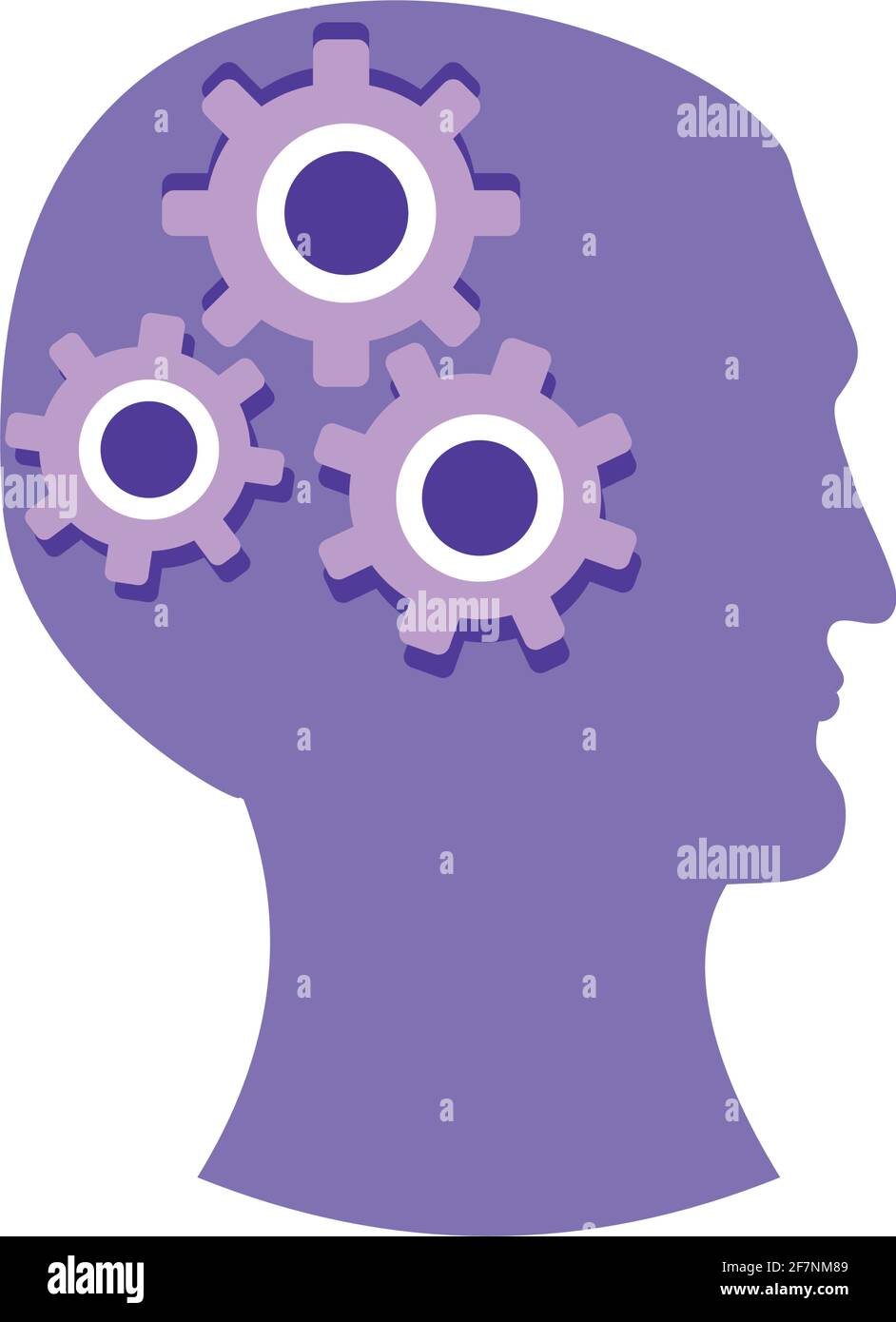 head profile gears Stock Vector Image & Art - Alamy