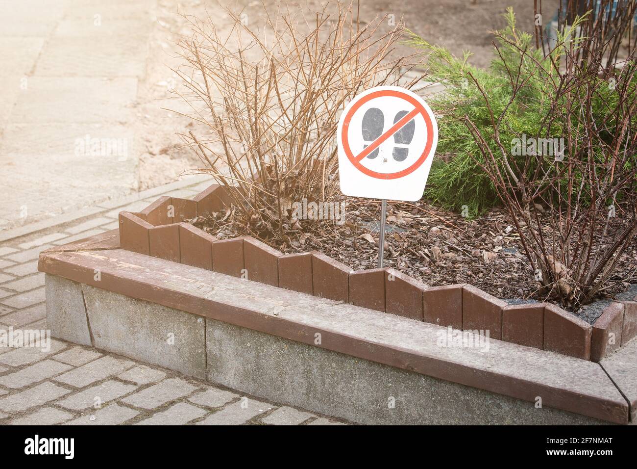 Do not step. Greenery, urban environment. environmental improvement ...