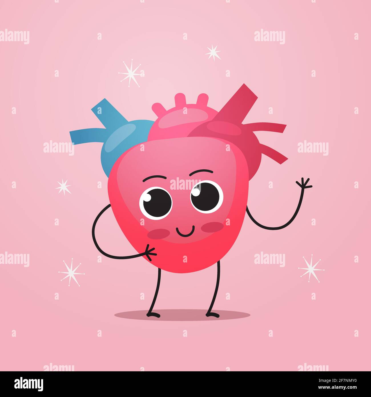 Cartoon character heart heart anatomy Stock Vector Images - Alamy