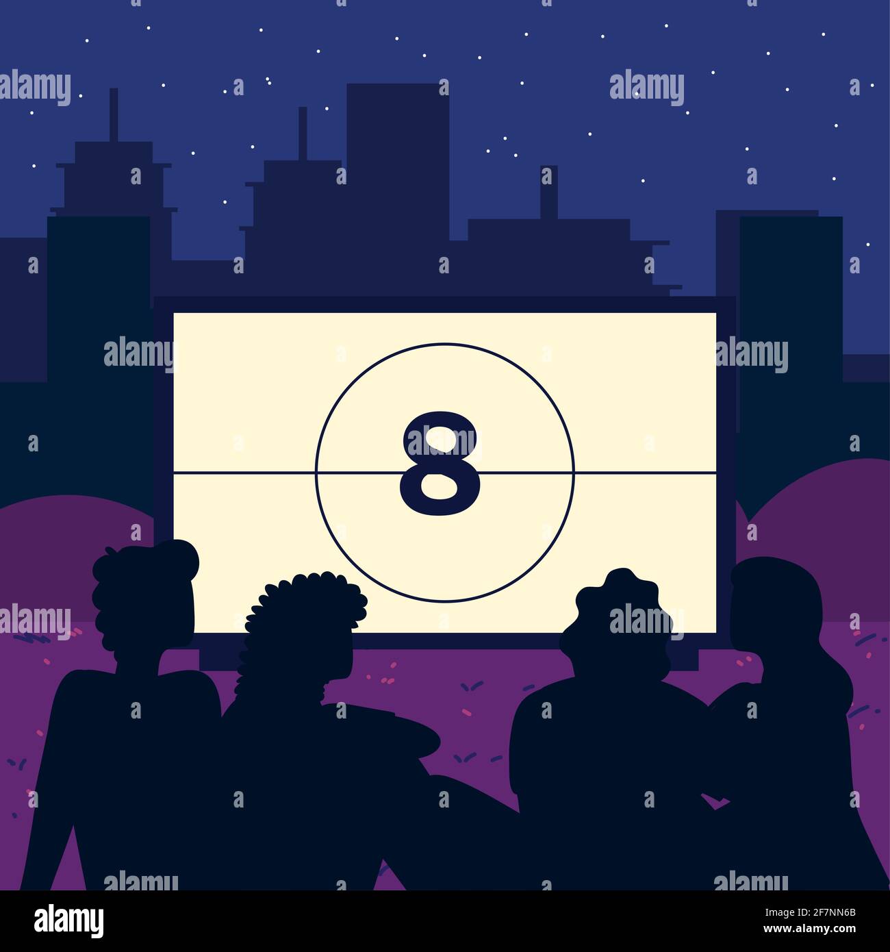 Watch movie night audience Stock Vector Images - Alamy