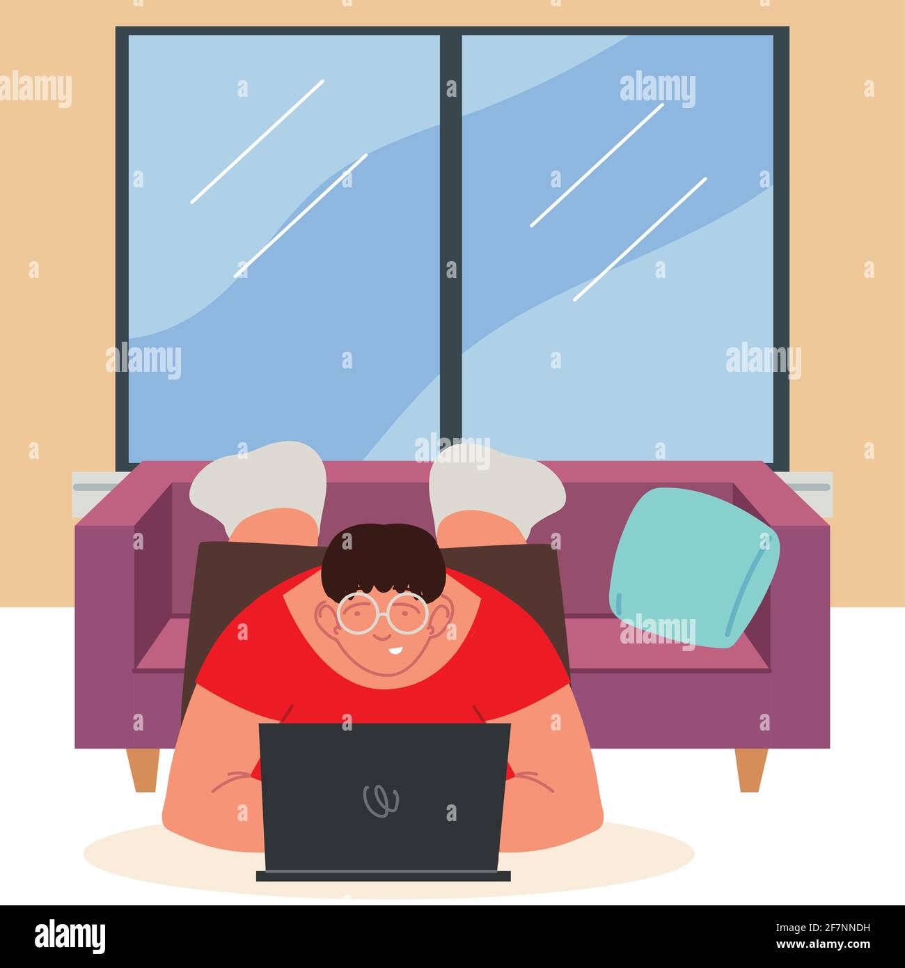 Mature man computer in Stock Vector Images - Alamy