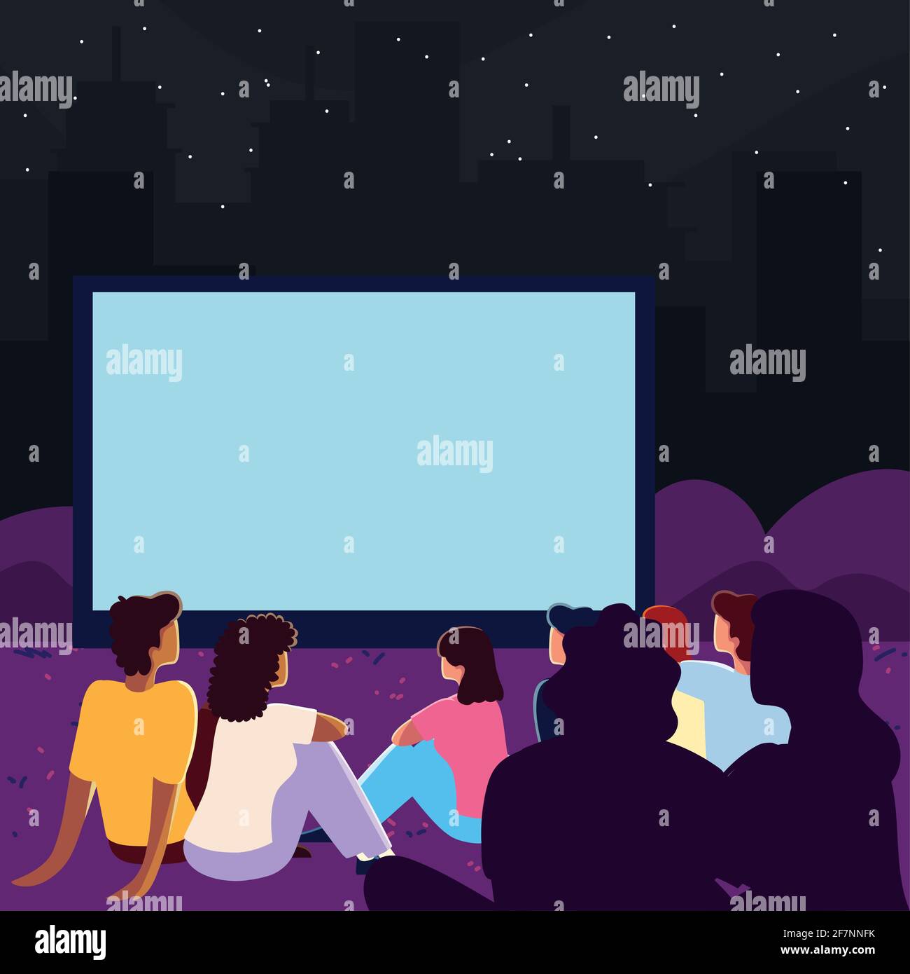 outdoor cinema concept Stock Vector Image & Art - Alamy