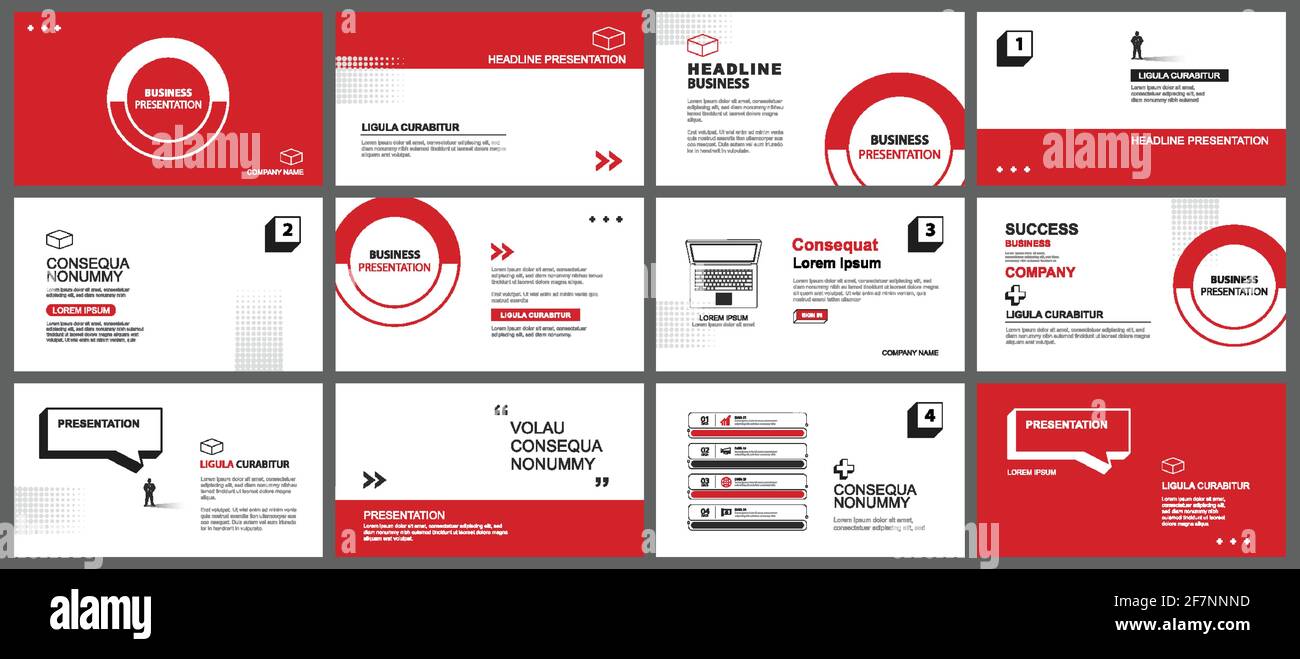 Presentation and slide layout background. Design red and black ...
