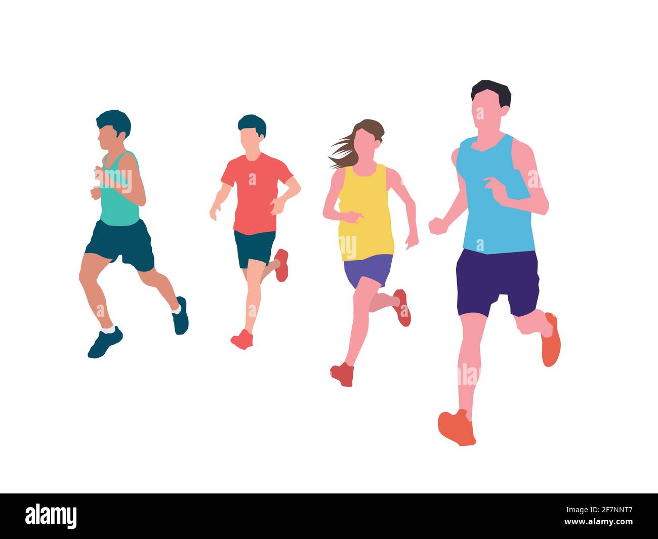 Women running together Stock Vector Images - Alamy