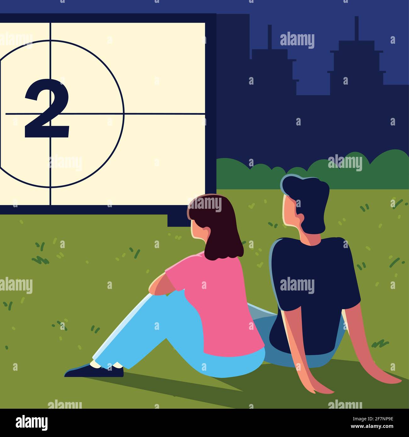cinema outdoor movie Stock Vector Image & Art - Alamy