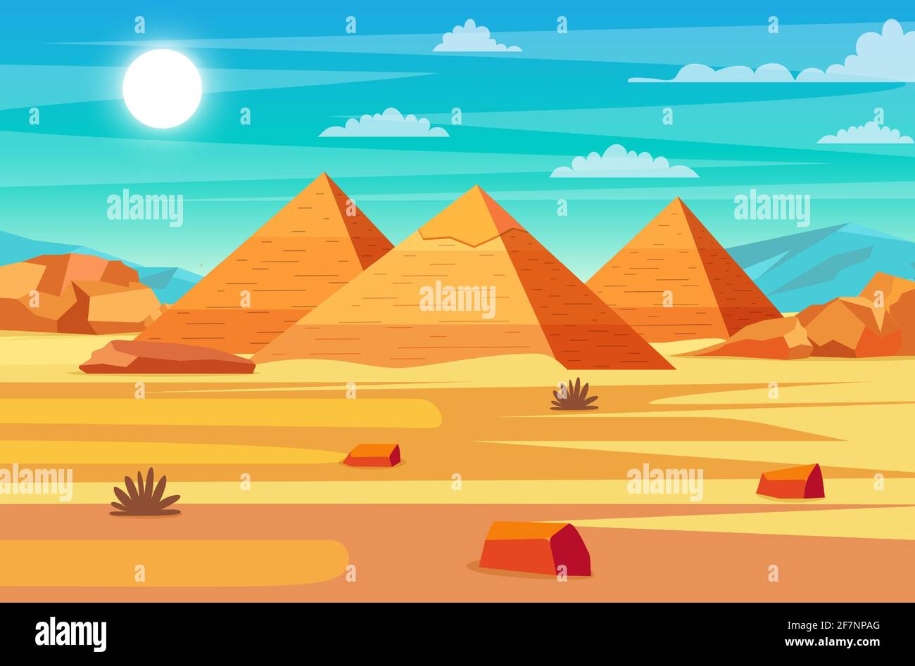 Pyramids giza plateau cairo egypt Stock Vector Images - Alamy