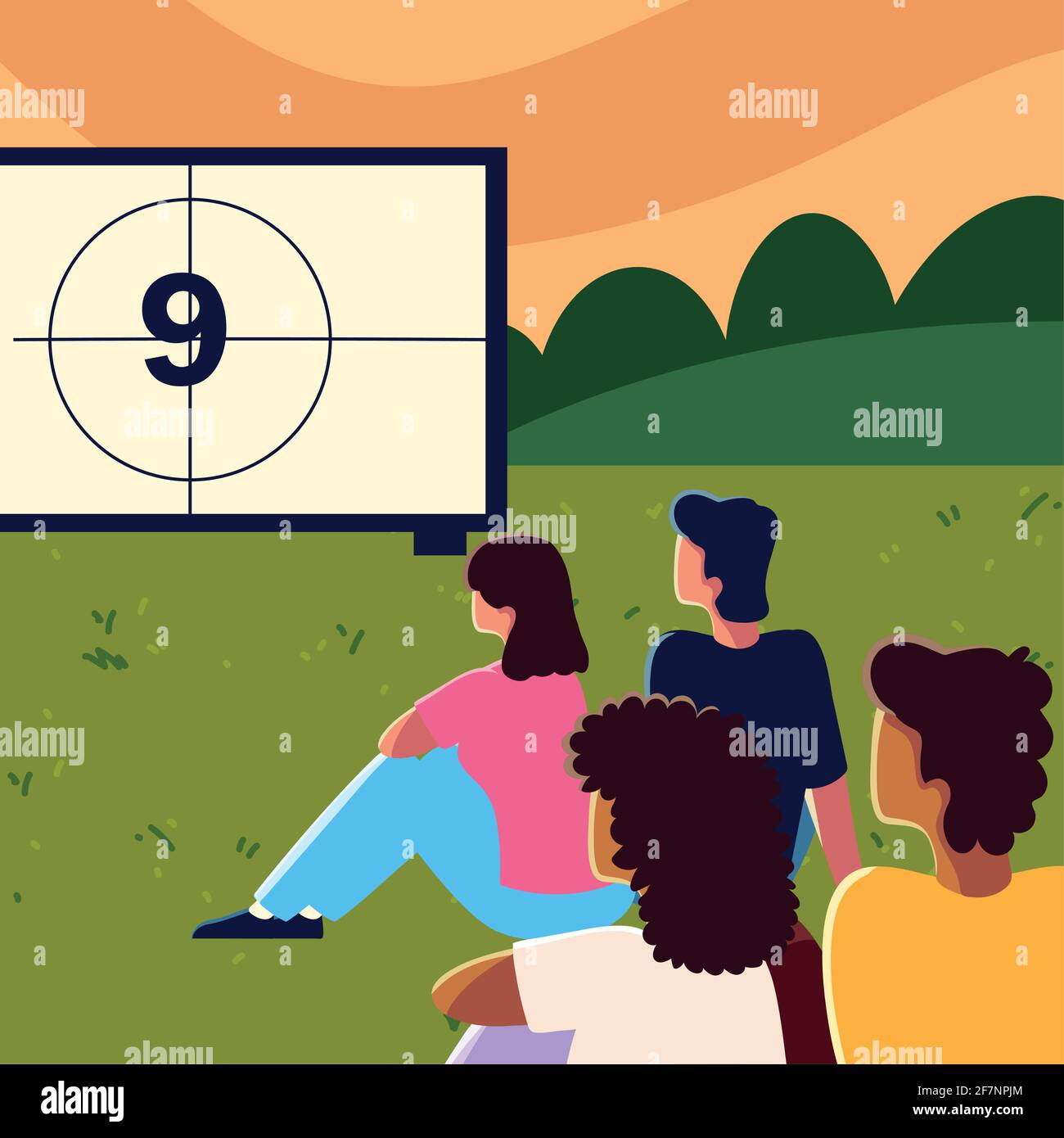 people screening film Stock Vector Image & Art - Alamy