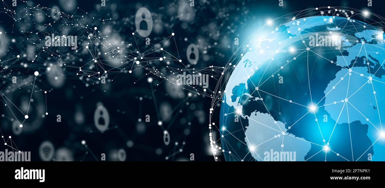 Global Social Network and Business Connection Concept. Illustration of ...