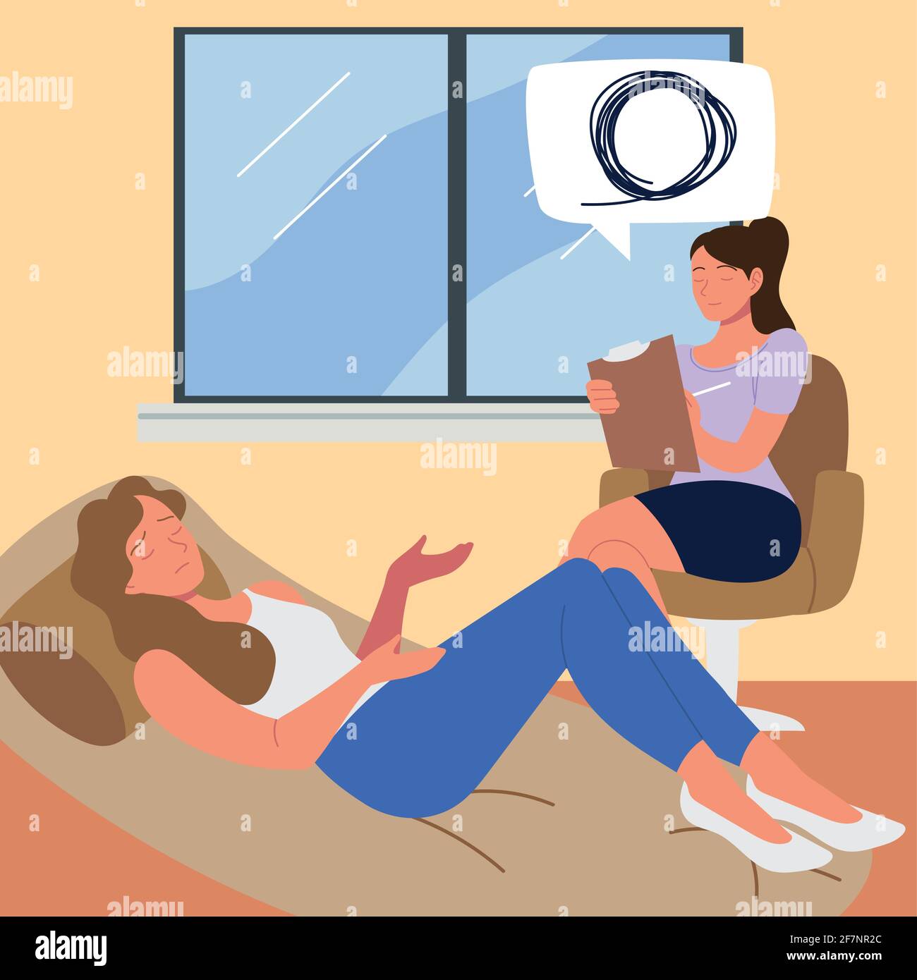 psychologist girl patient Stock Vector Image & Art - Alamy