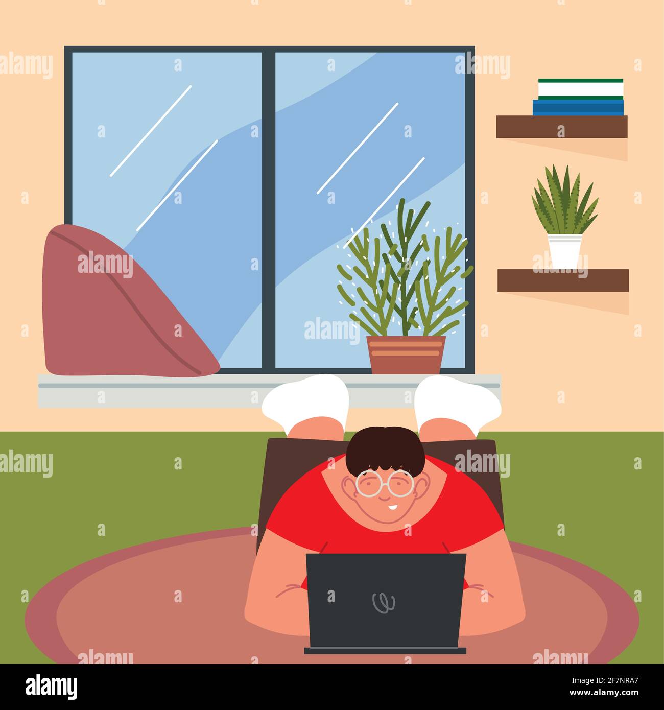 young working comfortably Stock Vector Image & Art - Alamy