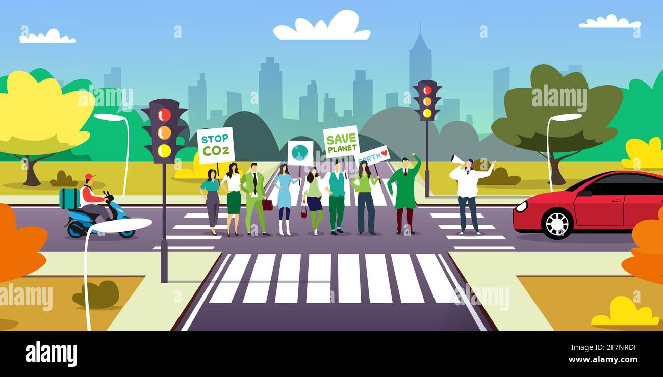 Climate activist holding banner Stock Vector Images - Alamy