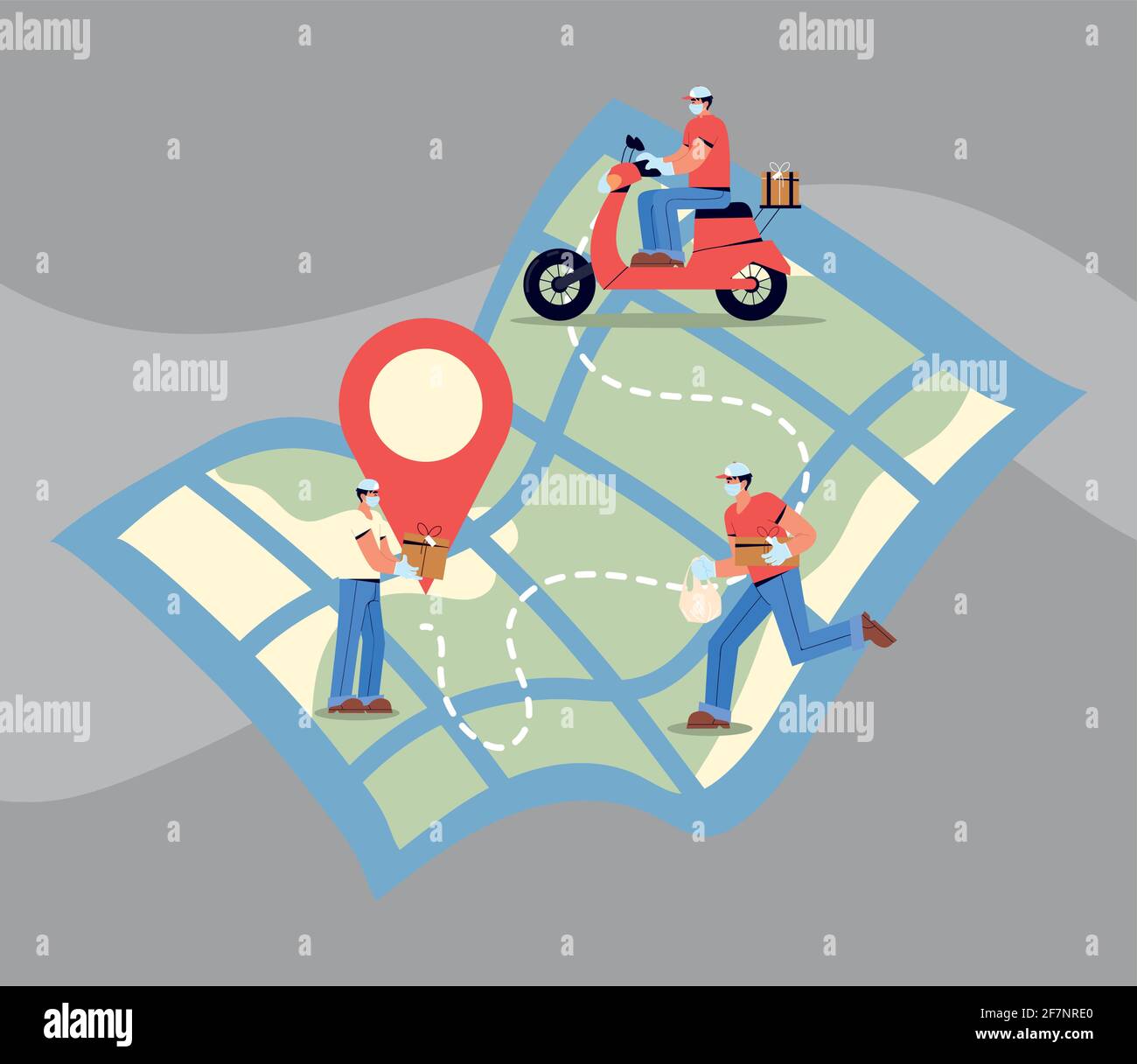delivery people map Stock Vector Image & Art - Alamy