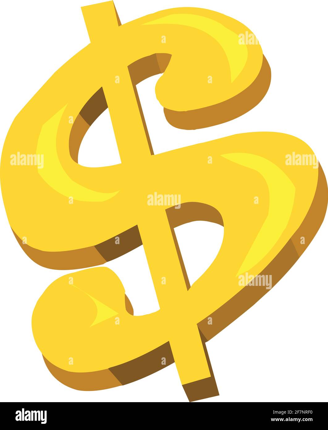 Golden dollar symbol vector isolated on white background Stock Vector ...