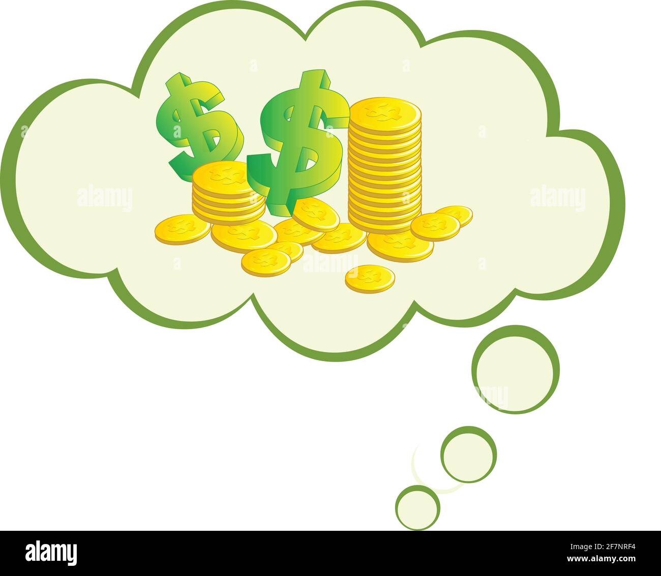 Thinking about money clipart isolated on white background Stock Vector ...