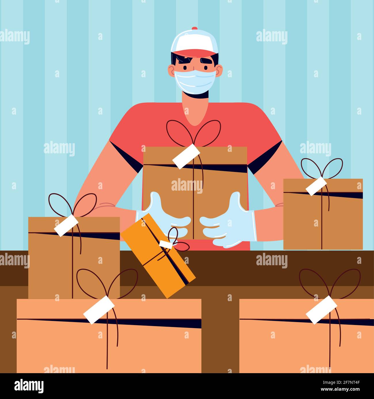 Delivery service safe worker boxes Stock Vector Images - Alamy
