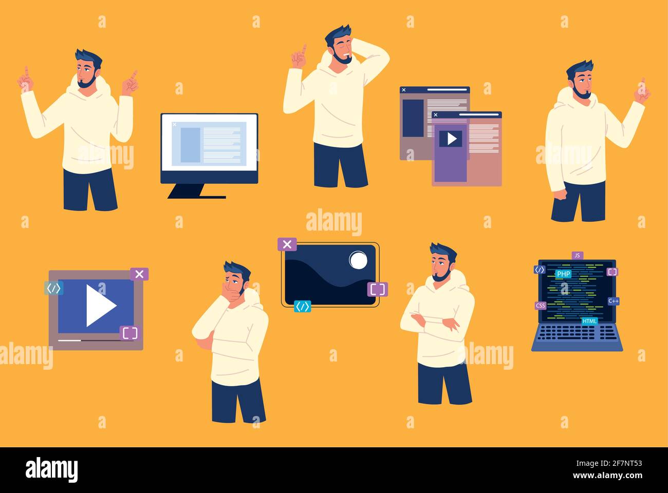 man develops software Stock Vector Image & Art - Alamy