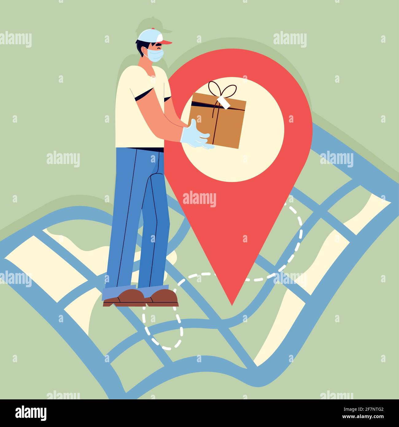delivery man parcel Stock Vector Image & Art - Alamy
