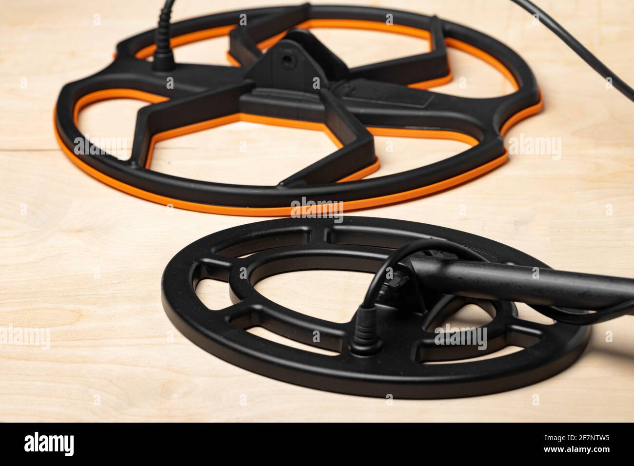 Search coil of the metal detector top view Stock Photo - Alamy