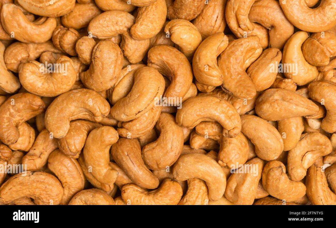 Top view roasted cashew nuts for background, close-up shot Stock Photo ...