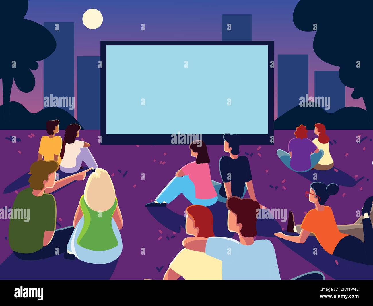 people watching movie Stock Vector Image & Art - Alamy