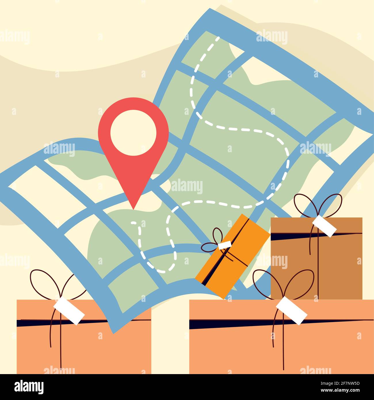 delivery boxes map Stock Vector Image & Art - Alamy