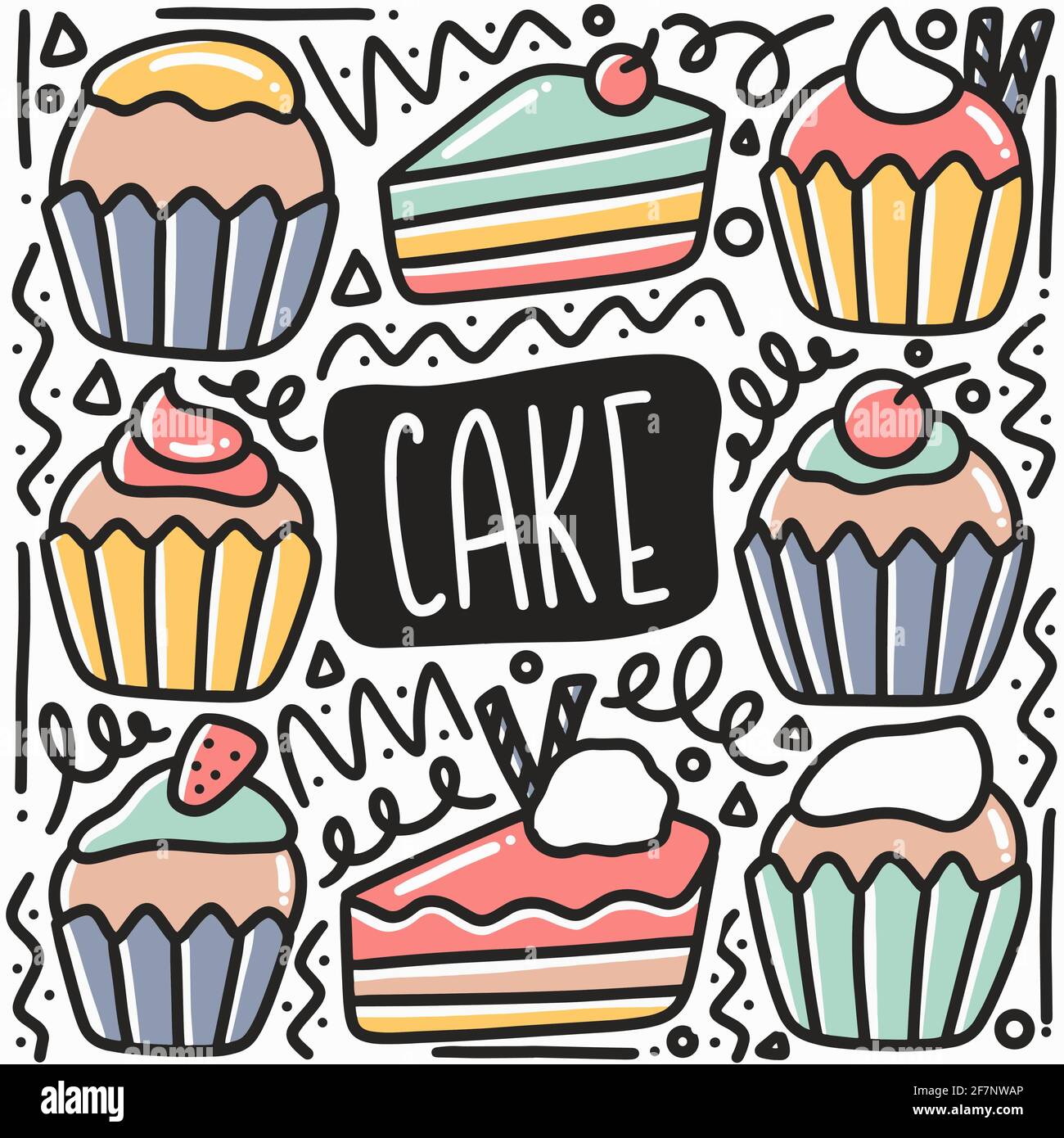Cake doodle hi-res stock photography and images - Alamy