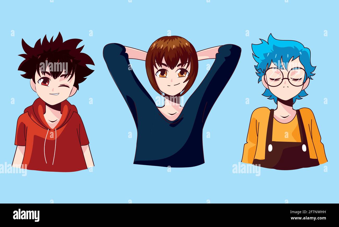 manga male cartoon Stock Vector Image & Art - Alamy