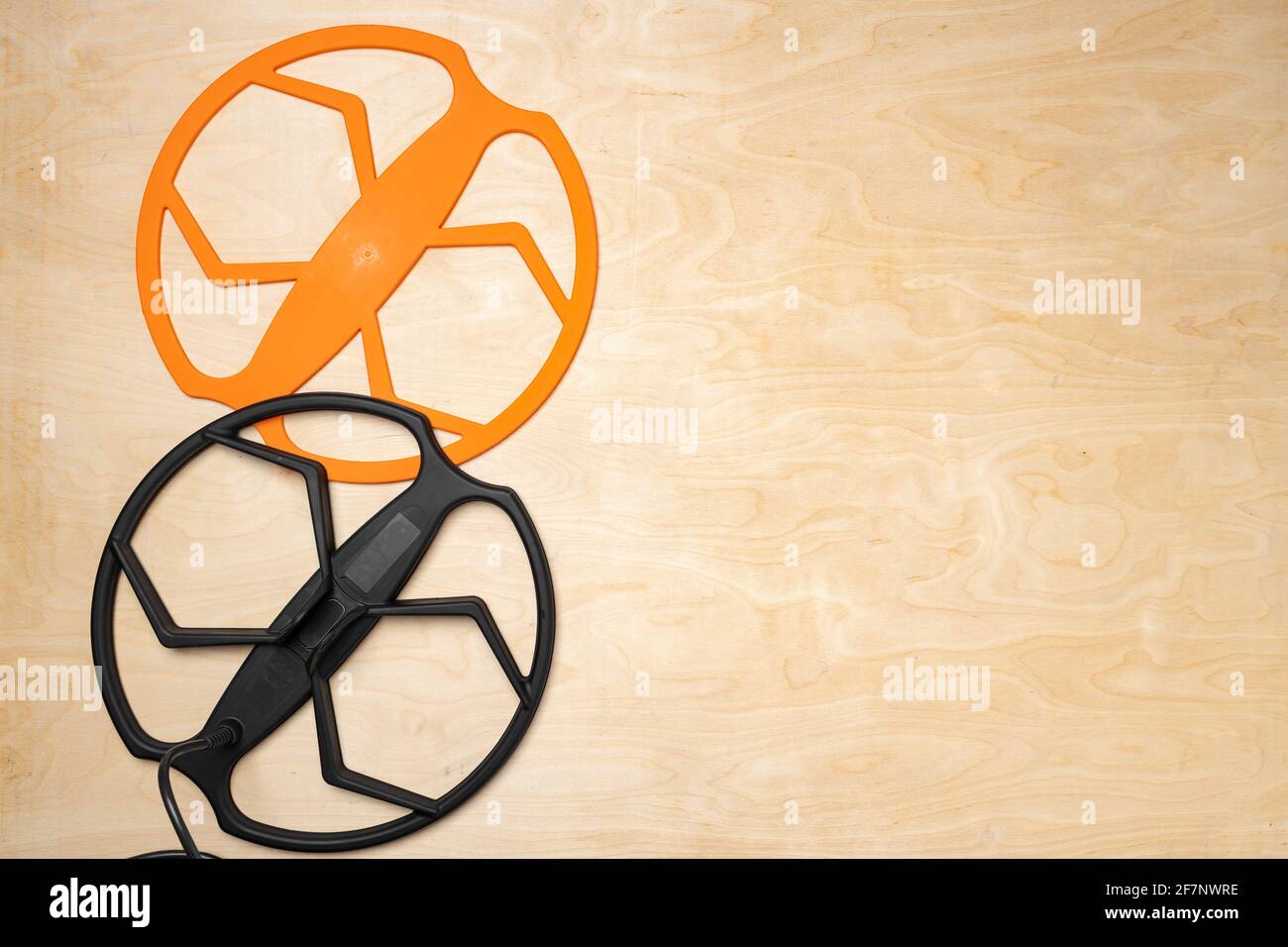 Search coil of the metal detector top view Stock Photo - Alamy