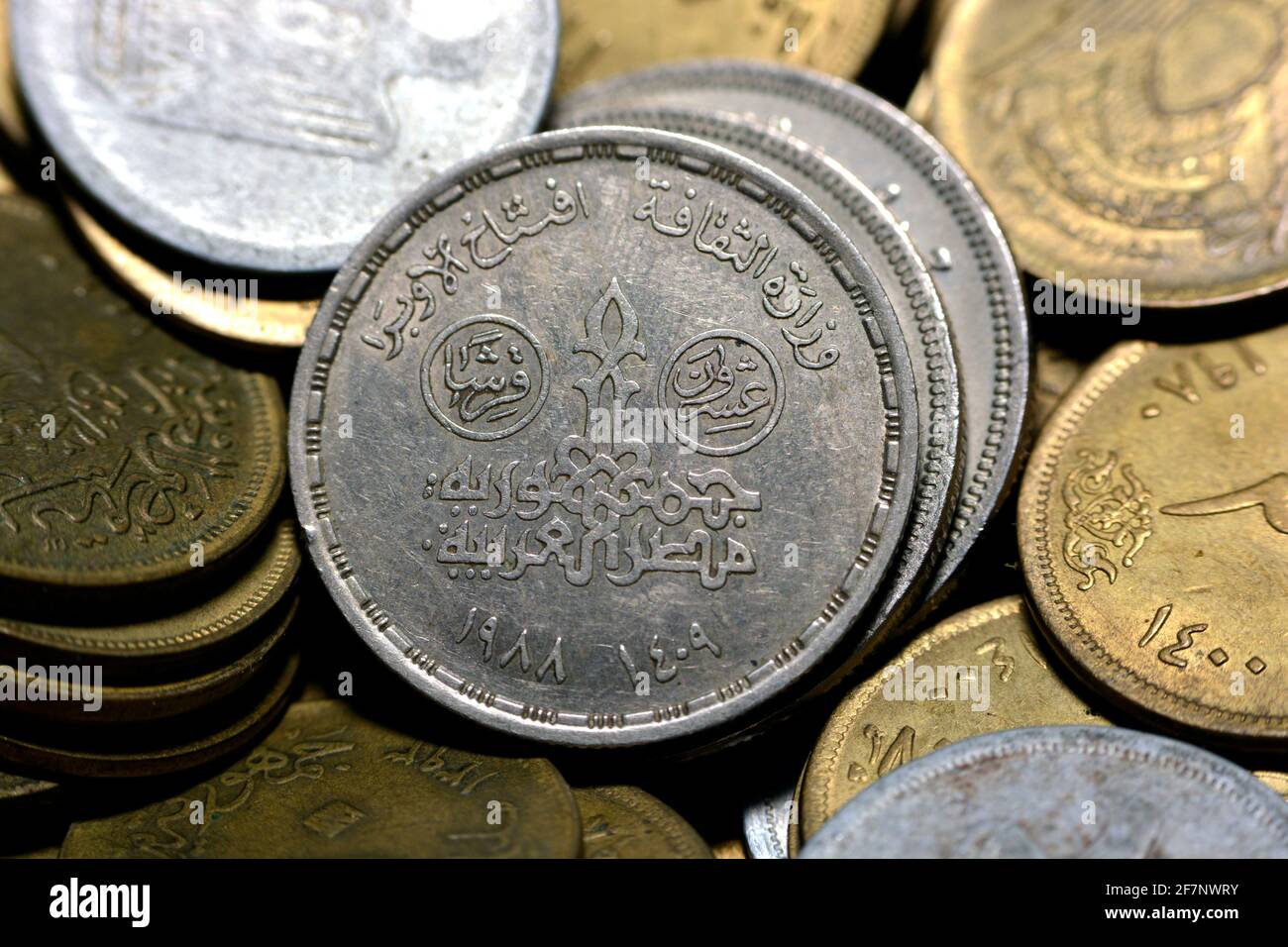collection of old Egyptian coins background Stock Photo - Alamy