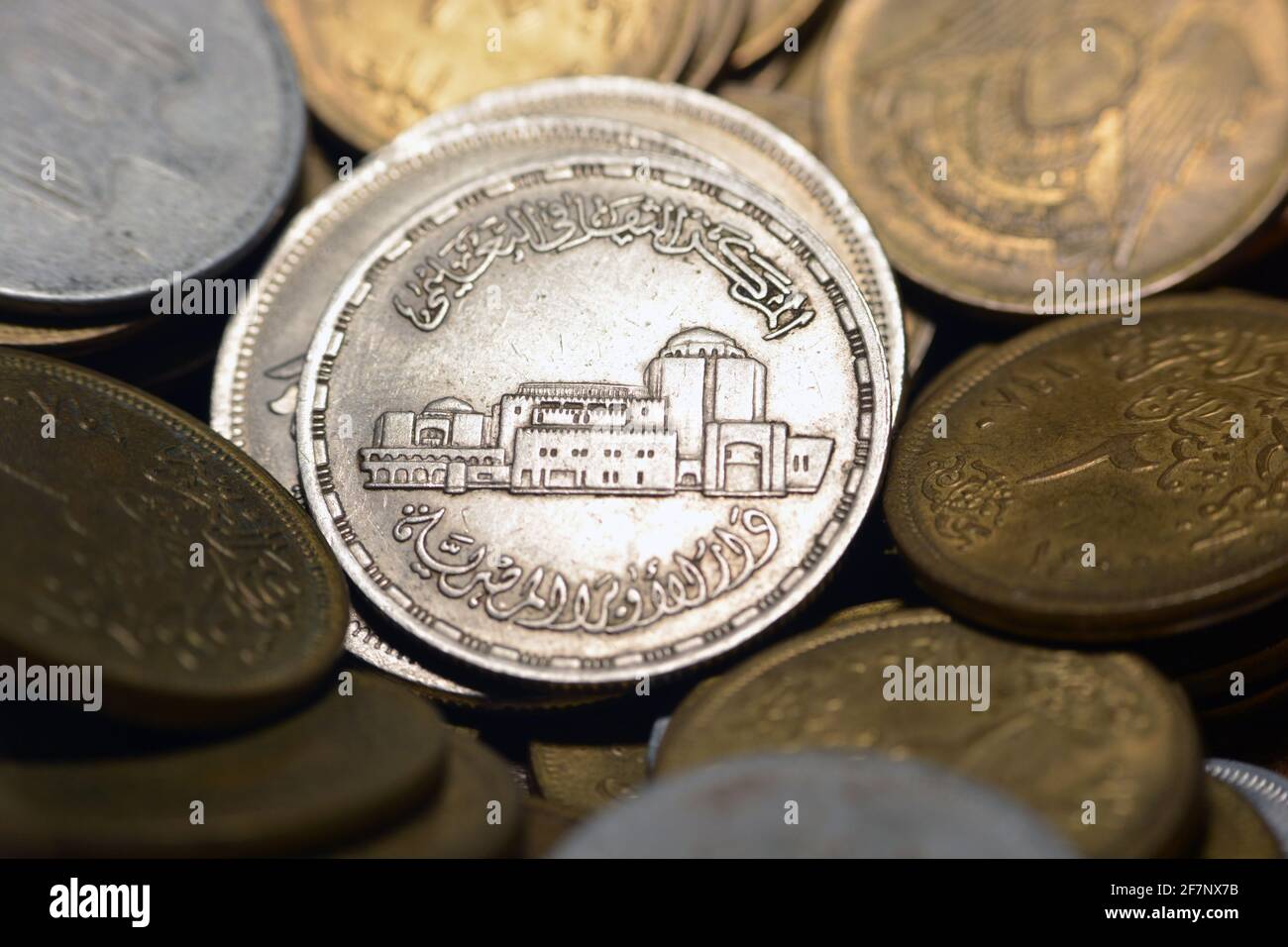 collection of old Egyptian coins background Stock Photo - Alamy