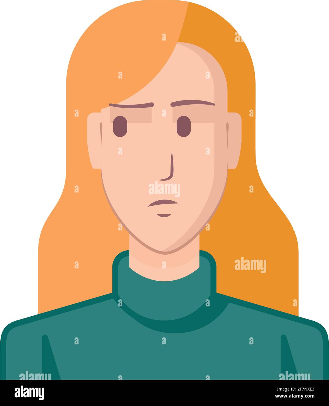 Illustration of a young businessman with a distrustful expression. The ...