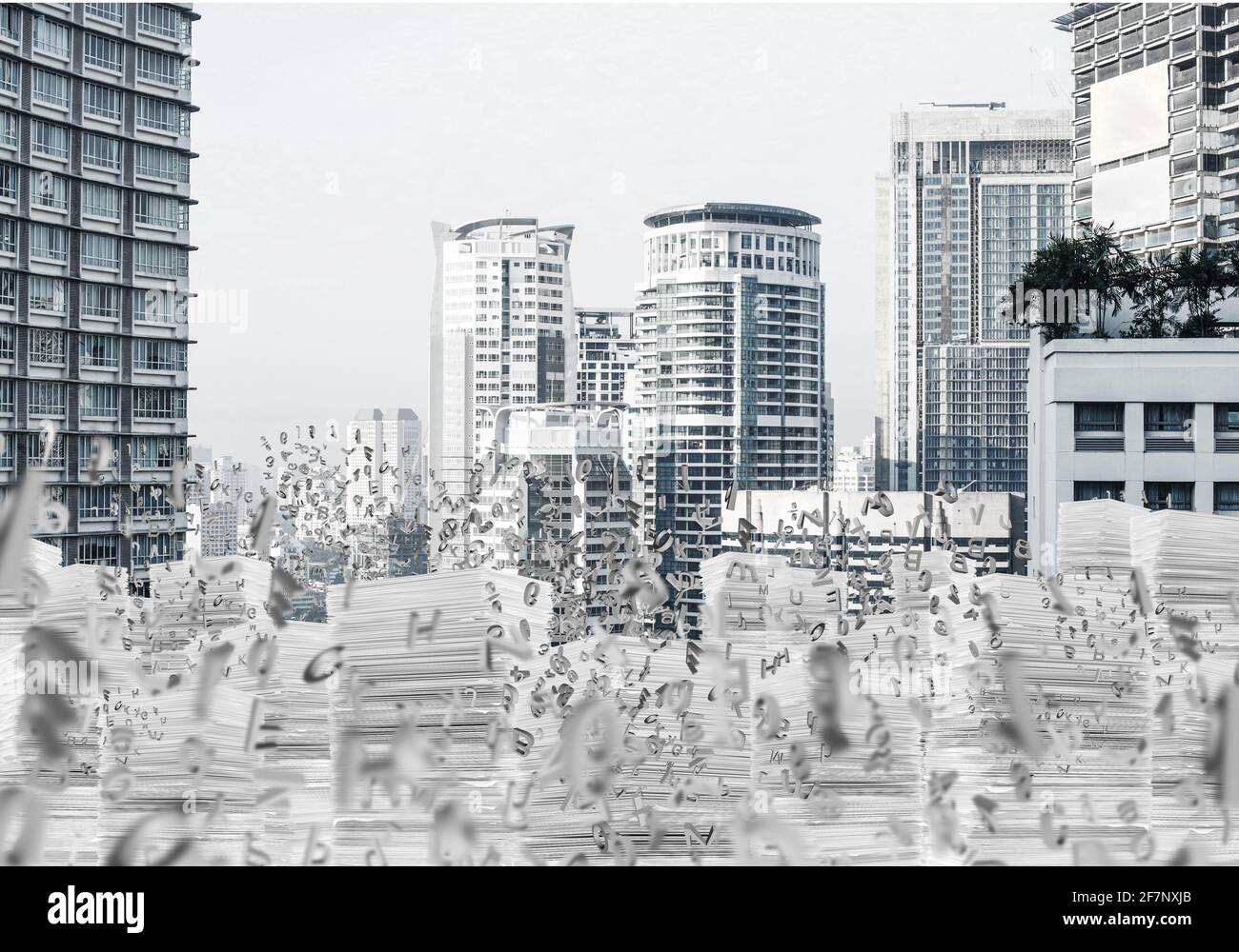 Modern city view. Business cityscape Stock Photo - Alamy