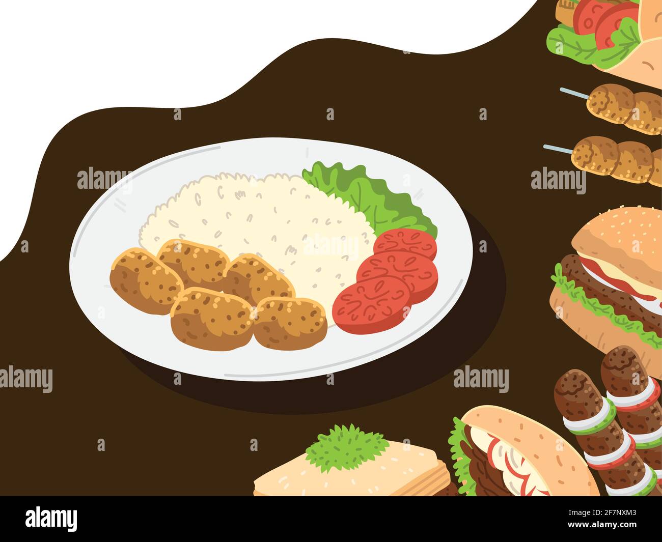 Arabian food lamb Stock Vector Images - Alamy