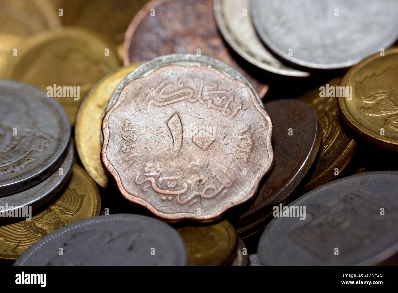 collection of old Egyptian coins background Stock Photo - Alamy
