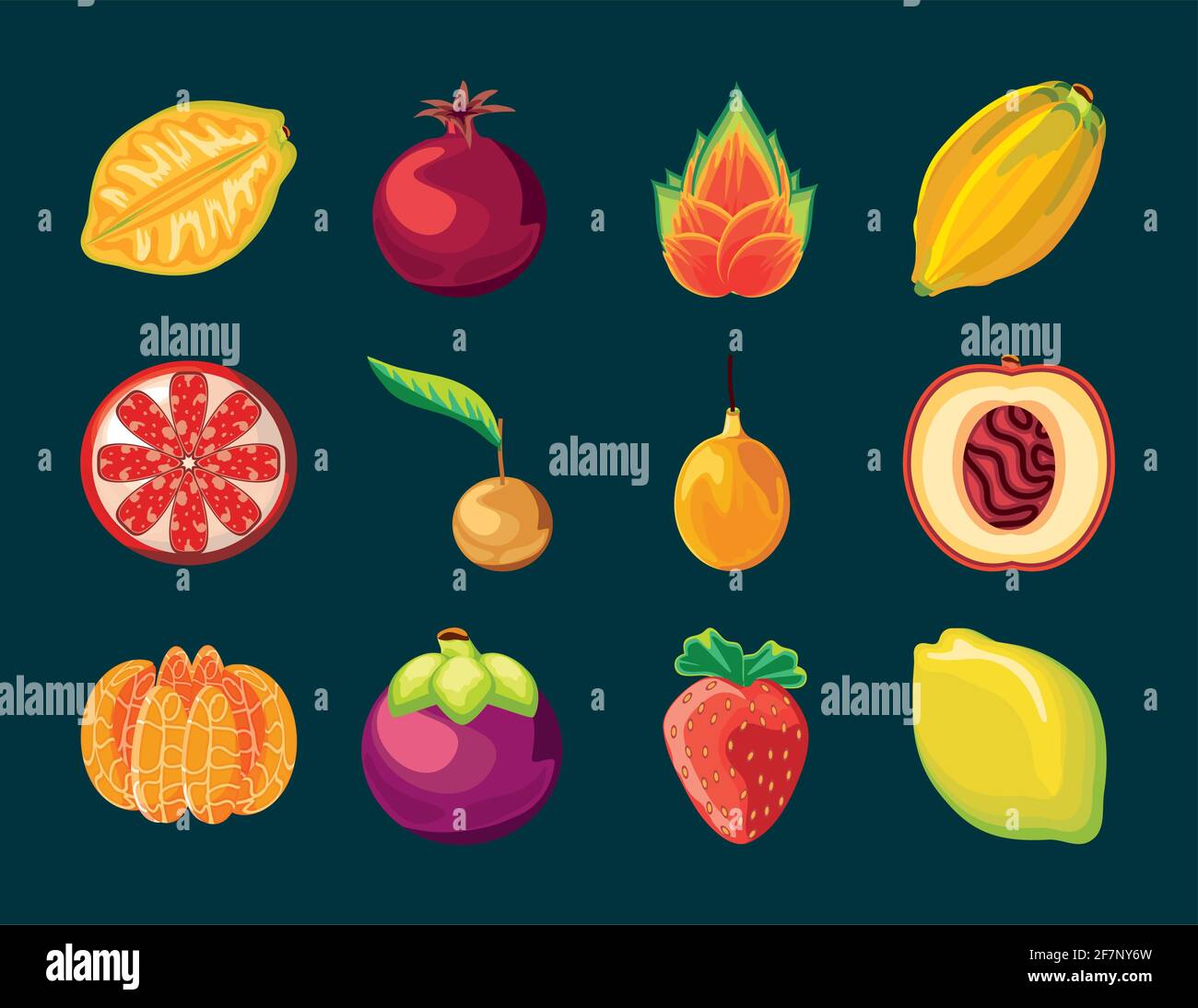 tropical fruits cartoon Stock Vector Image & Art - Alamy