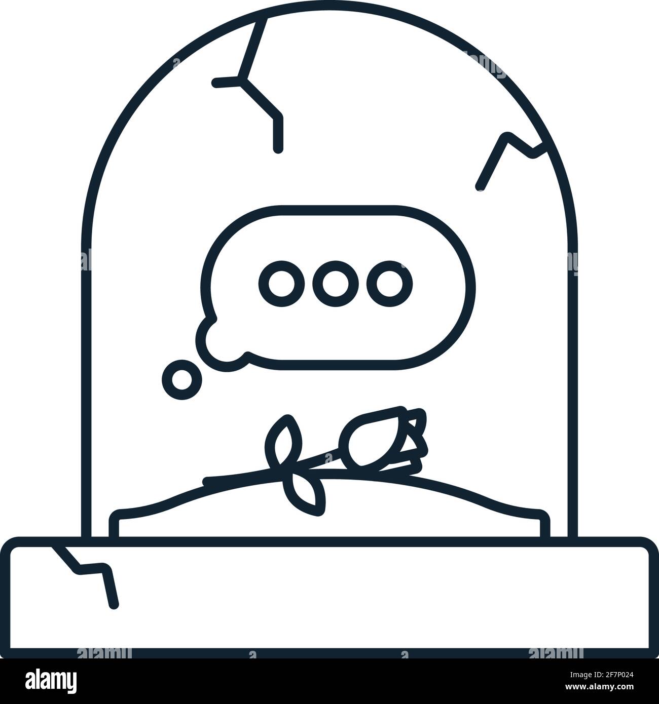 Tombstone with empty text message bubble vector line icon for Plan Your ...