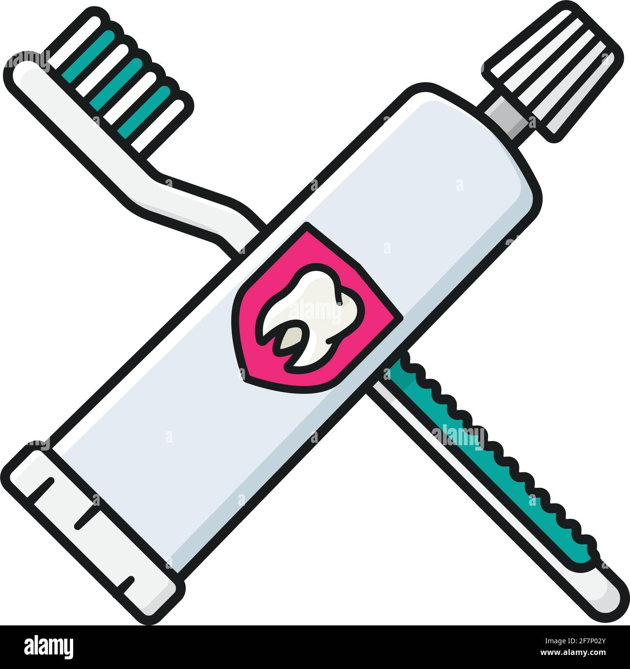 toothbrush and toothpaste tube isolated vector illustration for ...