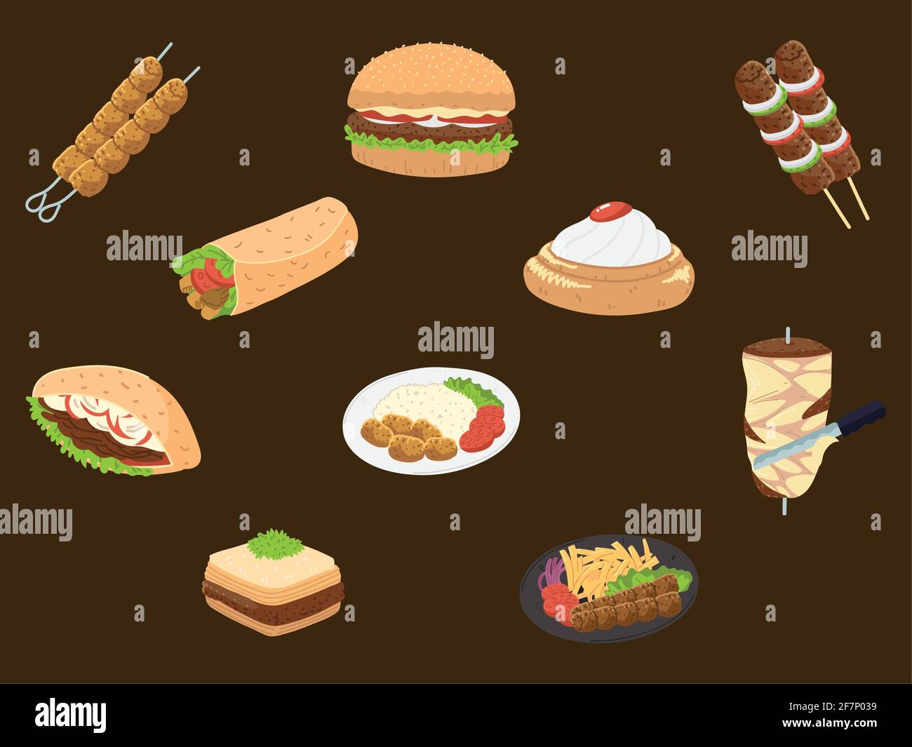 set arabic food Stock Vector Image & Art - Alamy