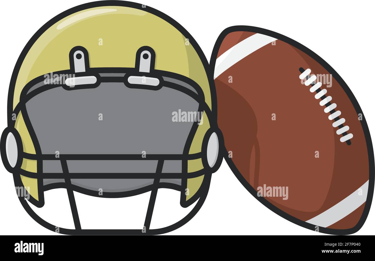 Football egg and helmet isolated vector illustration for American ...