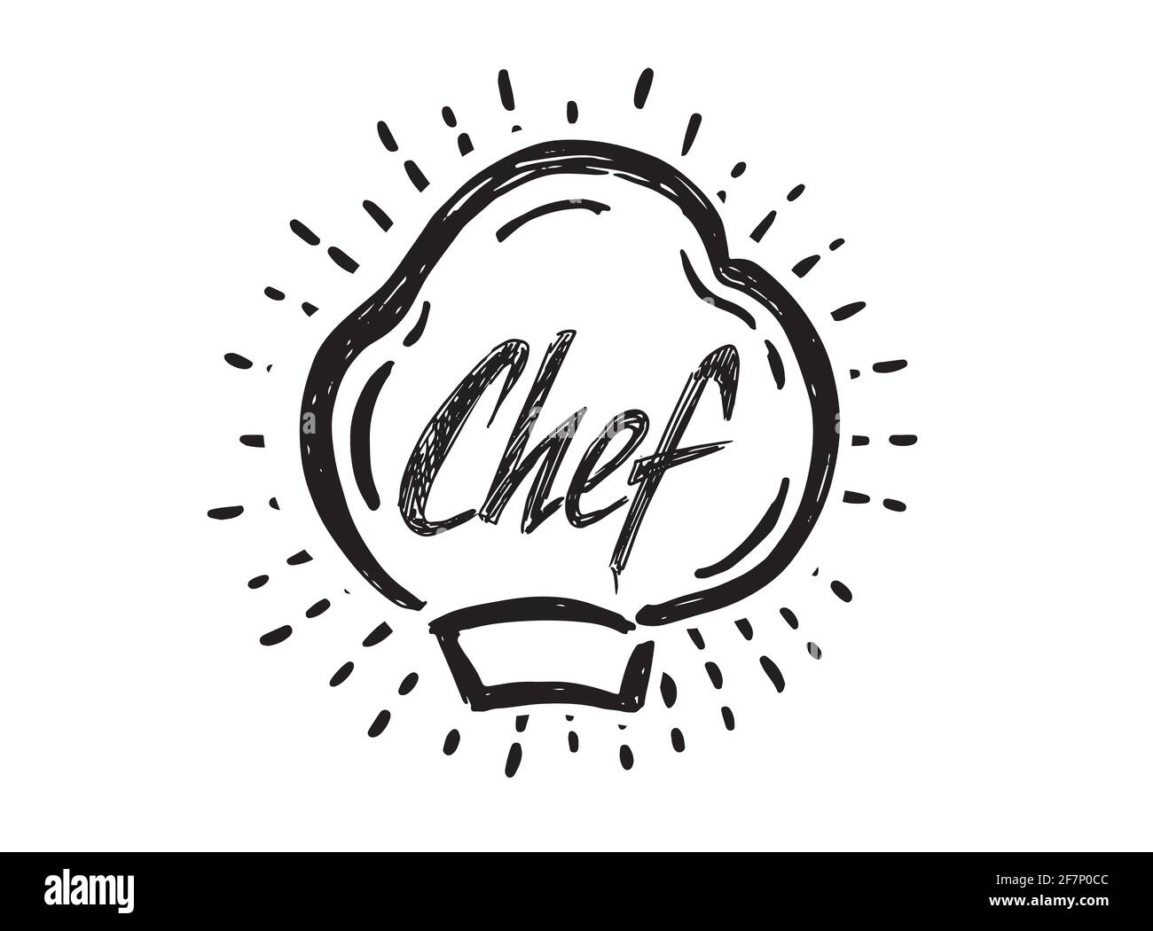 Chef hat, hand drawn style, vector illustration Stock Photo - Alamy