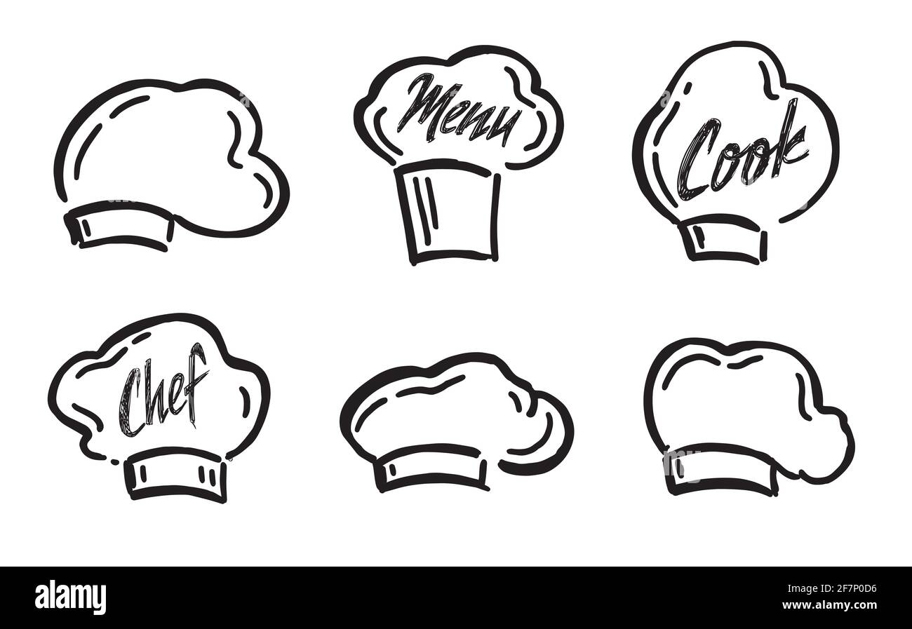 Chef hat, hand drawn style, vector illustration Stock Photo - Alamy