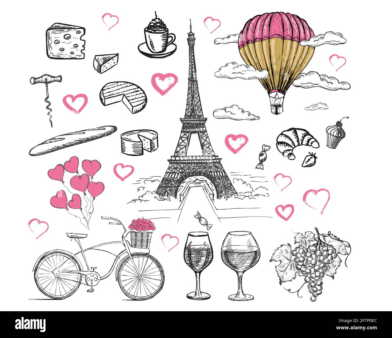 Hand drawn city street Cut Out Stock Images & Pictures - Alamy