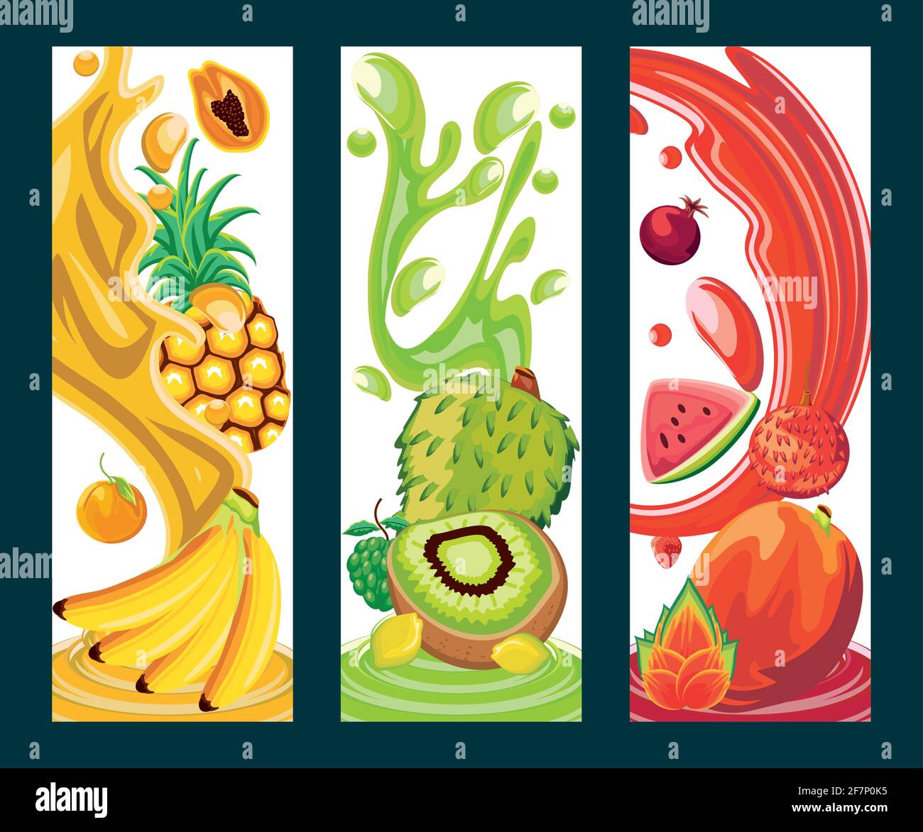 tropical fruits banner Stock Vector Image & Art - Alamy
