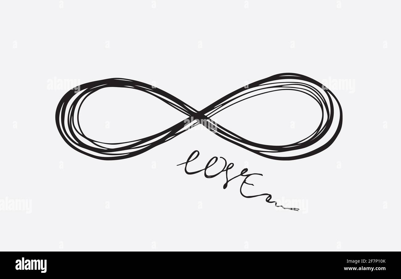 Infinity sign hand drawn illustration Stock Photo - Alamy