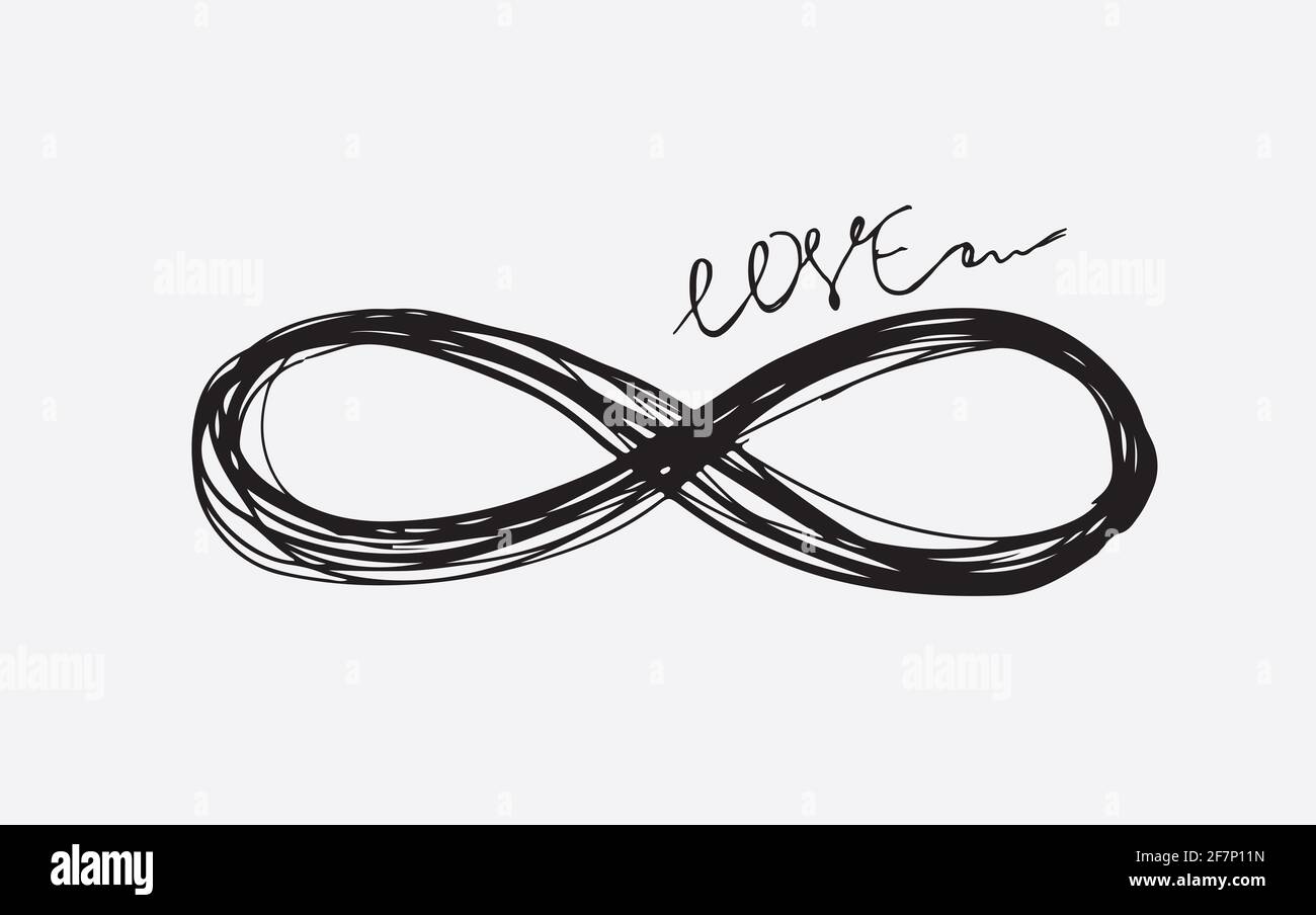 Infinity sign hand drawn illustration Stock Photo - Alamy