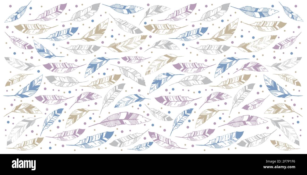 Feather icon set. Hand drawn illustration. Doodle sketch Stock Photo ...