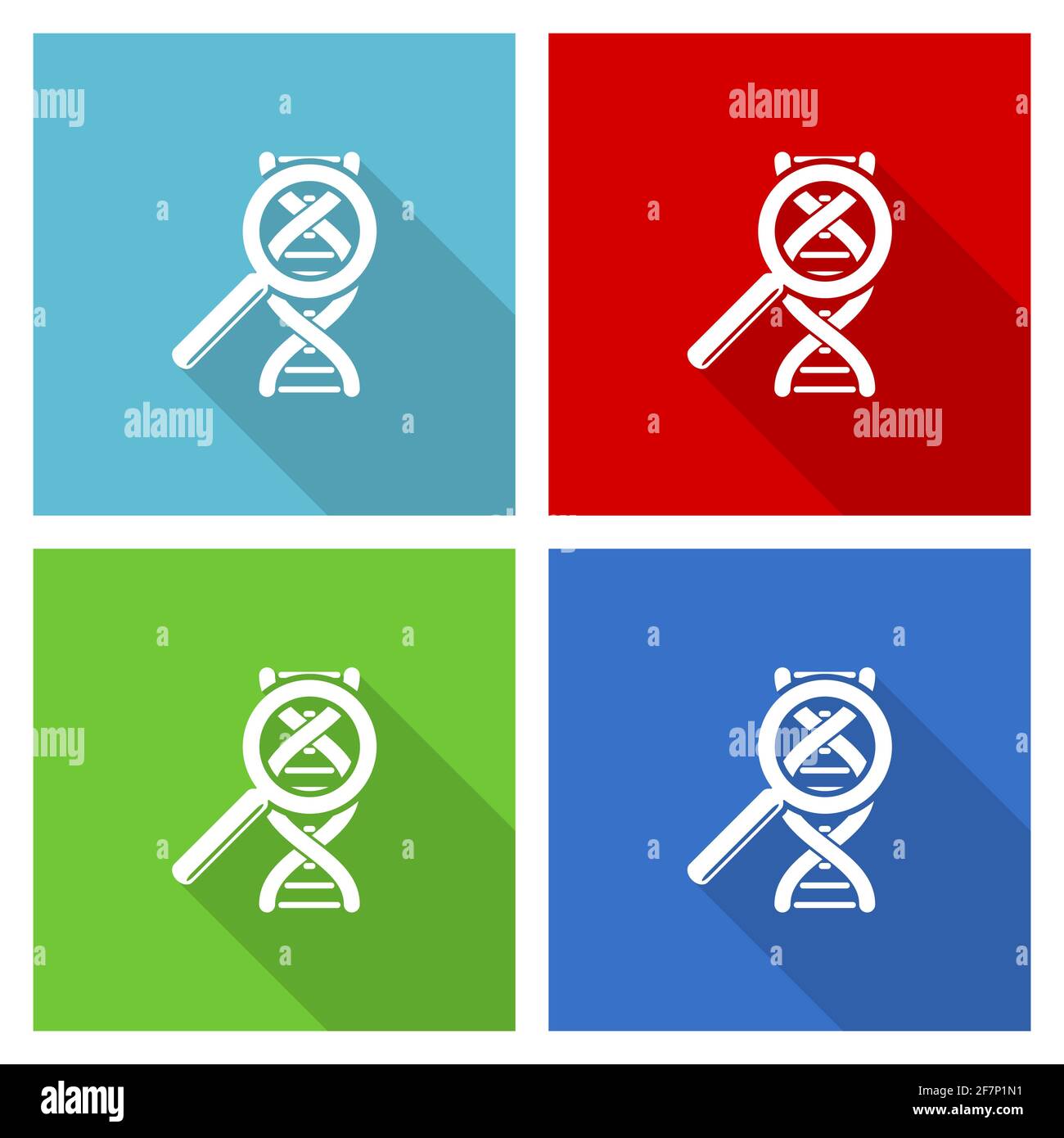 Dna, genetic research icon set, flat design vector illustration in eps ...