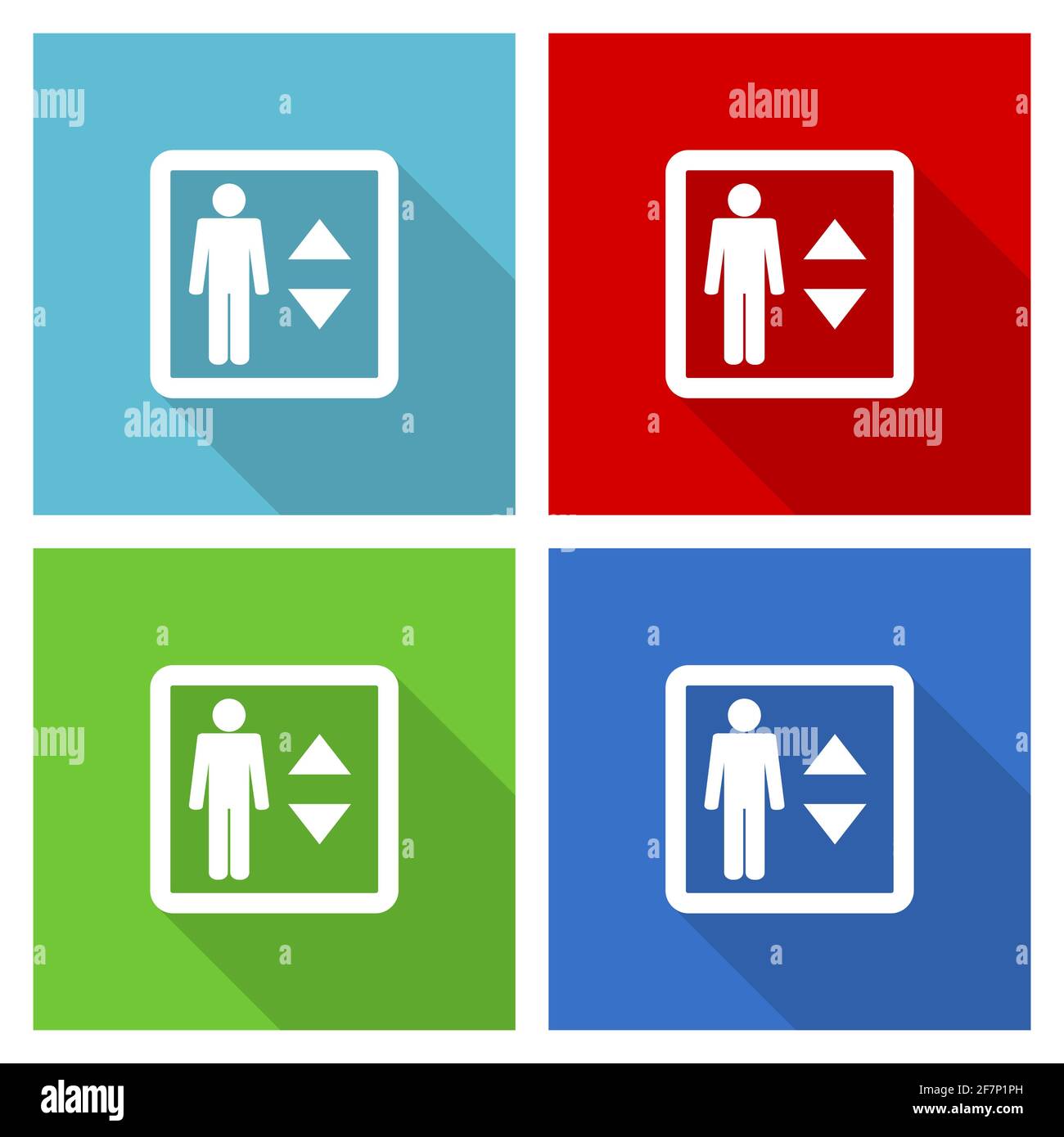 Elevator, lift icon set, flat design vector illustration in eps 10 for ...