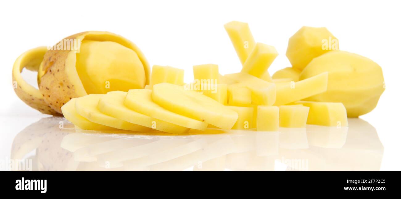 Peeled potatoes cut in hi-res stock photography and images - Alamy